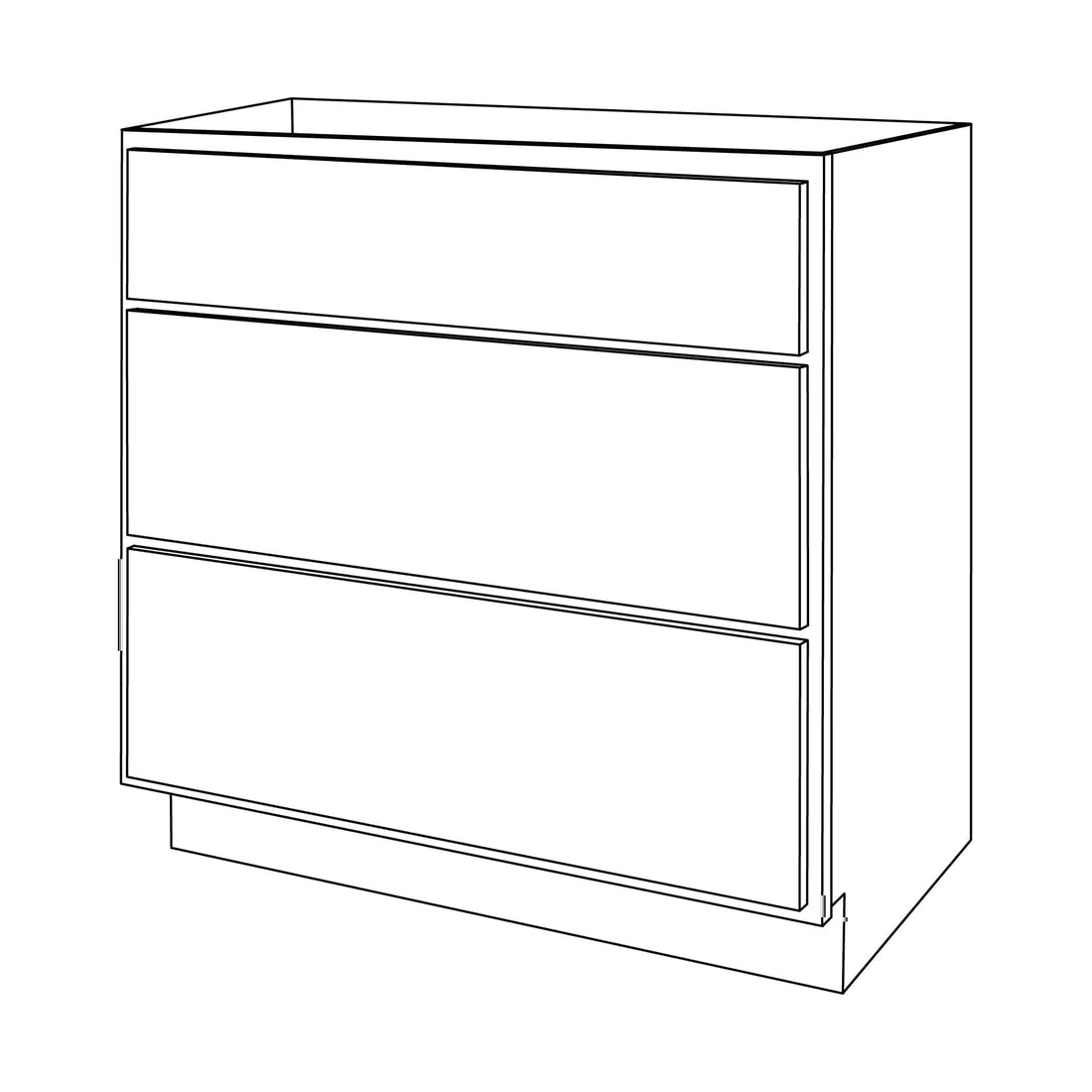 Rustic Hickory 30" Bathroom Vanity 3-Drawer Base Cabinet – Amishwerks