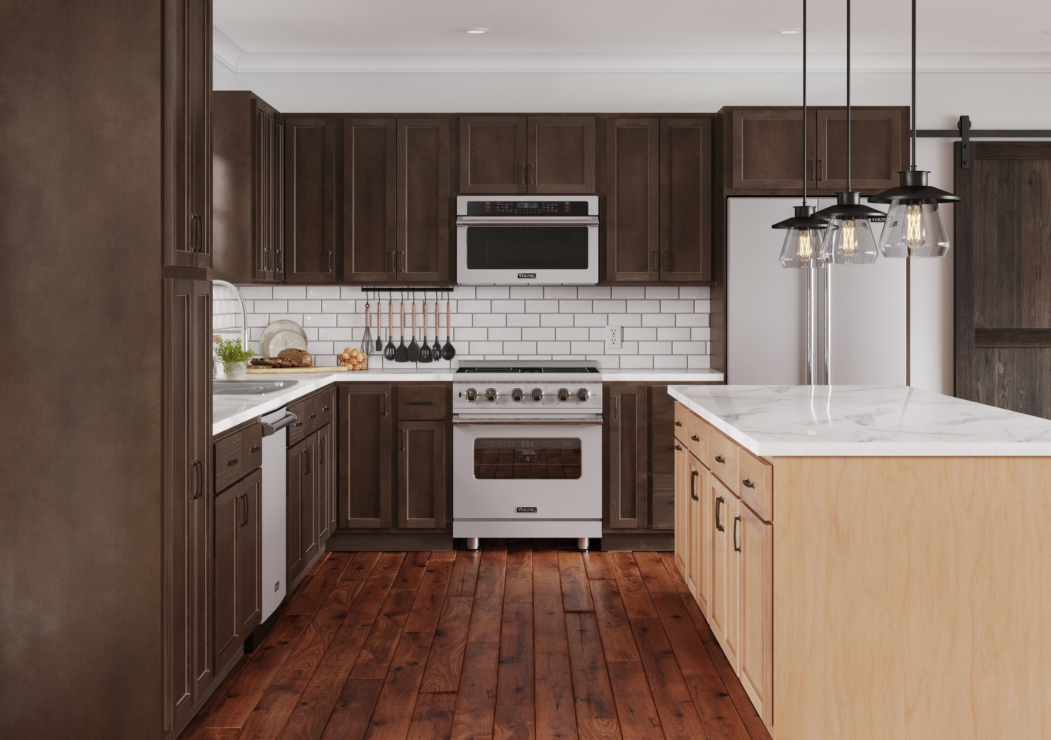 Espresso Kitchen Cabinets - 10x10 L-Shaped Kitchen Design Layout ...